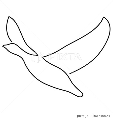One line goose flies design silhouette. Hand...のイラスト素材 [108740024] - PIXTA