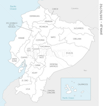 Vector map of Ecuador with provinces and...のイラスト素材 [108782702] - PIXTA