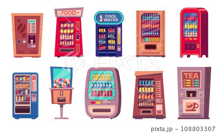 Snack machine. Cartoon vending machine with...のイラスト素材 [108803307] - PIXTA