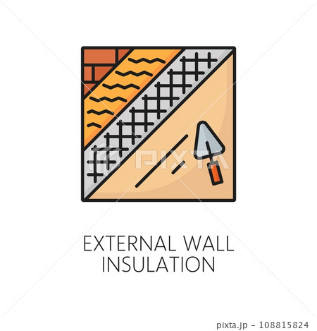 External wall thermal insulation icon. Home...のイラスト素材 [108815824] - PIXTA