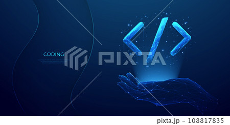 Hand holding programming code symbol in...のイラスト素材 [108817835] - PIXTA