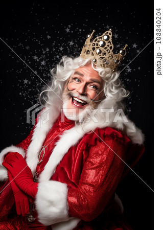 Portrait of a white man wearing makeup and a...のイラスト素材 [108840204] - PIXTA