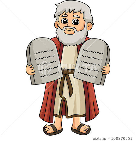 Moses with the Ten Commandments Cartoon Clipart のイラスト素材 [108870353] - PIXTA