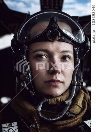 A military fighter pilot in the cockpit of his...のイラスト素材 [108892046] - PIXTA
