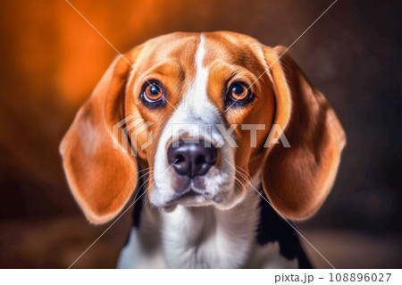 Close up of a beautiful beagle dog. AI contentのイラスト素材 [108896027] - PIXTA