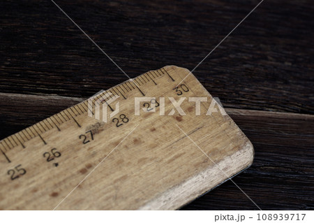 Vintage old school rulerの写真素材 [108939717] - PIXTA