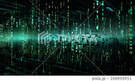 matrix style binary code digital background...のイラスト素材 [108950451] - PIXTA