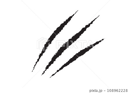Three cat scratches on white background. Stock...のイラスト素材 [108962228 ...