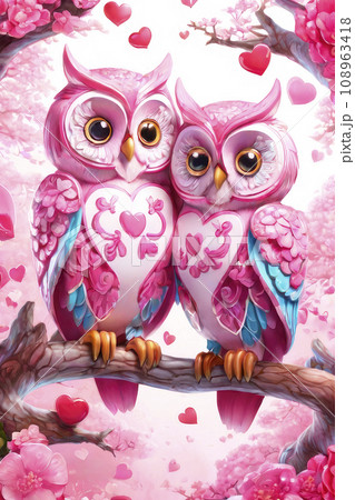 Happy valentine's greeting card, concept of...のイラスト素材 [108963418] - PIXTA