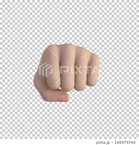 3D illustration of a fist punch hand sign seen... - Stock Illustration ...