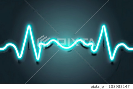 Neon rounded pulse waves with shining effects...のイラスト素材 [108982147] - PIXTA