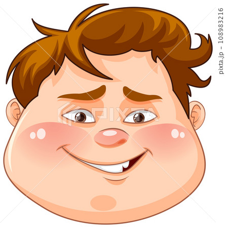 Face of fat boy cartoonのイラスト素材 [108983216] - PIXTA