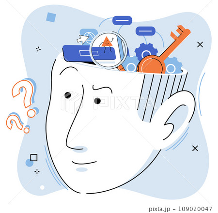 Abstract thinking. Vector illustration. The...のイラスト素材 [109020047] - PIXTA