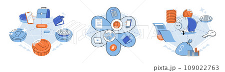 Defi vector illustration. DeFi introduces new...のイラスト素材 [109022763] - PIXTA