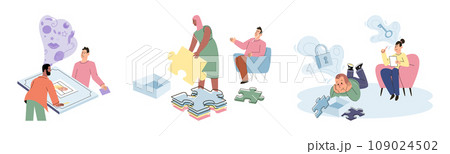 Game therapy vector illustration. Game therapy...のイラスト素材 [109024502 ...