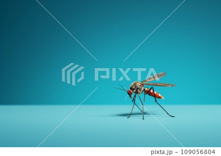 Mosquito on blue background with copy space,...のイラスト素材 [109056804] - PIXTA