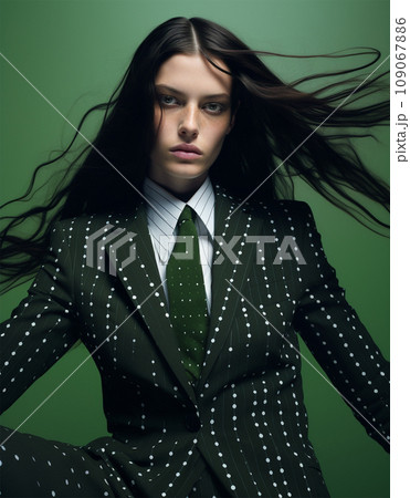 Stylish fashion portrait of female model in...のイラスト素材 [109067886] - PIXTA