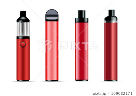 Vape pen realistic vector set of red colorsのイラスト素材 [109082171] - PIXTA