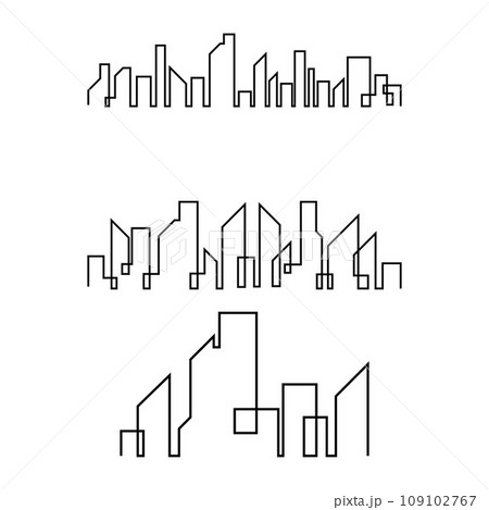 City center building logo design with creative...のイラスト素材 [109102767 ...