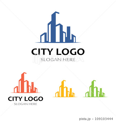 Downtown building logo design with creative ideaのイラスト素材 [109103444] - PIXTA