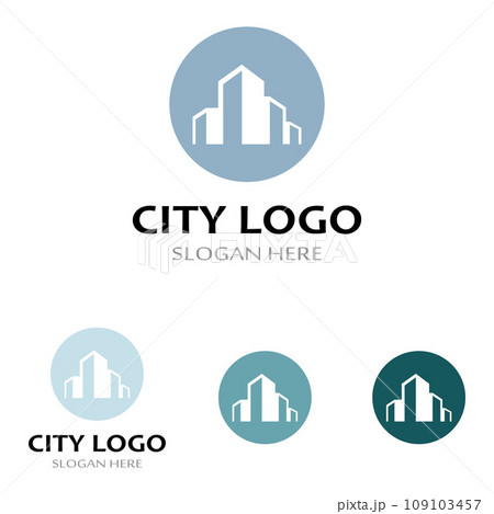 Downtown building logo design with creative ideaのイラスト素材 [109103457] - PIXTA