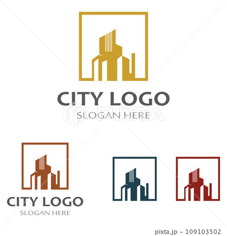 Downtown building logo design with creative ideaのイラスト素材 [109103502] - PIXTA