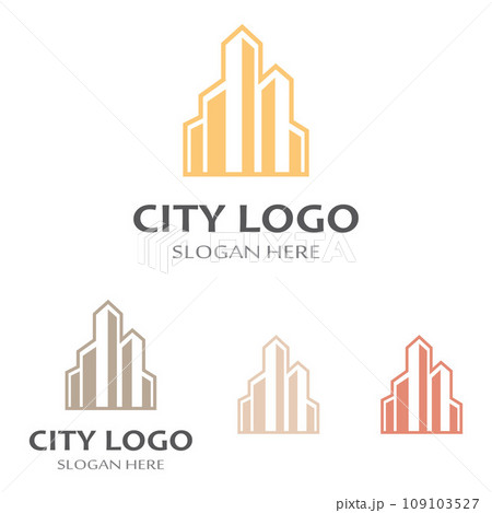 Downtown building logo design with creative ideaのイラスト素材 [109103527] - PIXTA
