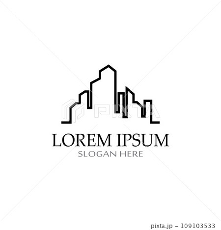 Downtown building logo design with creative ideaのイラスト素材 [109103533] - PIXTA
