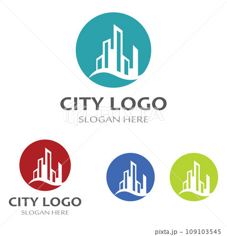 Downtown building logo design with creative ideaのイラスト素材 [109103545] - PIXTA