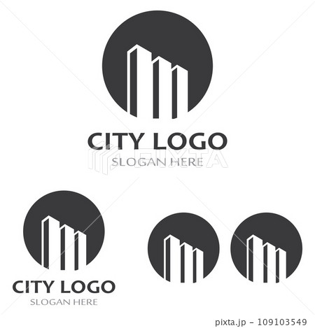 Downtown building logo design with creative ideaのイラスト素材 [109103549] - PIXTA