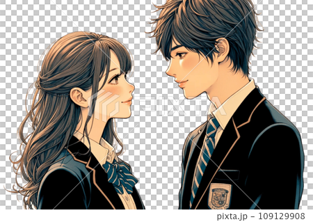 beautiful high school couple - Stock Illustration [109129908] - PIXTA