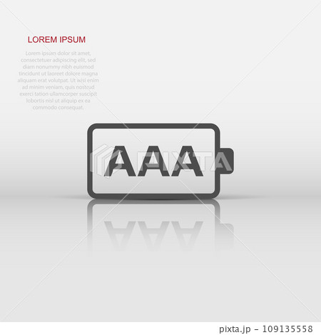 AAA battery icon in flat style. Power level...のイラスト素材 [109135558] - PIXTA