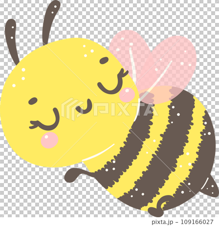 Cute fluffy bee cartoon illustration, kawaii... - Stock Illustration ...