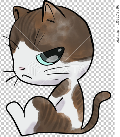 Little grumpy cat character illustrationのイラスト素材 [109178396] - PIXTA