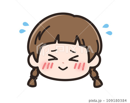 恥ずかしいの女の子の顔のイラスト素材 [109180384] - PIXTA