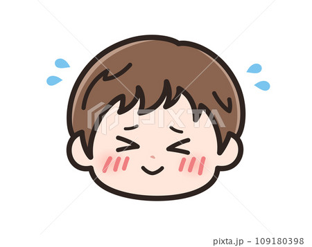 恥ずかしいの男の子の顔のイラスト素材 [109180398] - PIXTA