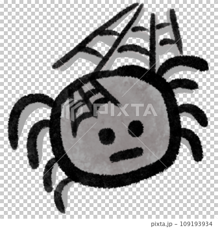 Spider Dangling on Web Hand drawn Elementのイラスト素材 [109193934] - PIXTA