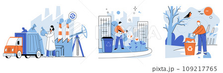 Waste disposal. Vector illustration. Waste...のイラスト素材 [109217765] - PIXTA