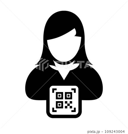 Digital id icon avatar with qr code for...のイラスト素材 [109243004] - PIXTA