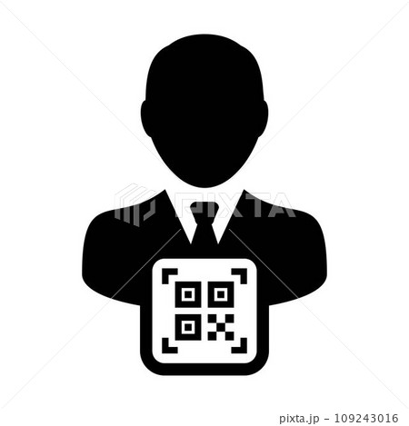 Digital id icon avatar with qr code for...のイラスト素材 [109243016] - PIXTA