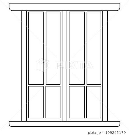 Rectangular window outline for house isolated...のイラスト素材 [109245179] - PIXTA