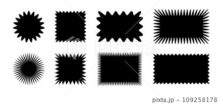 Wavy edge shape collection. Black jagged...のイラスト素材 [109258178] - PIXTA