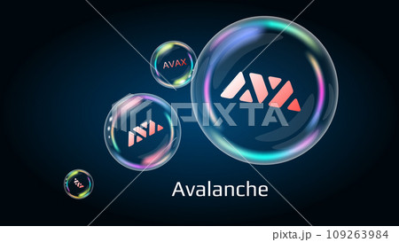 Avalanche AVAX token symbol in soap bubble,...のイラスト素材 [109263984] - PIXTA