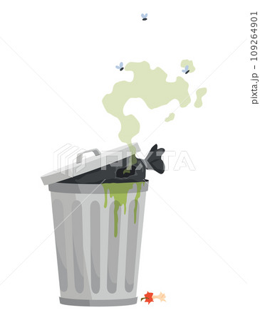 Garbage or waste icon. Metal garbage container...のイラスト素材 [109264901 ...