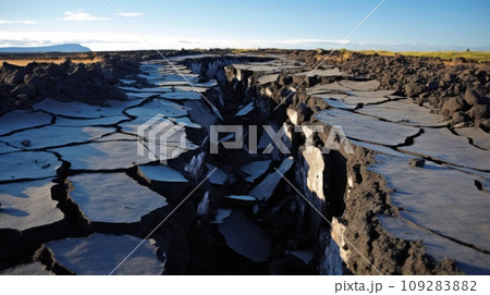 A large rift on the surface of the earthのイラスト素材 [109283882] - PIXTA