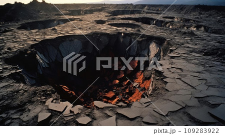 A large rift on the surface of the earthのイラスト素材 [109283922] - PIXTA