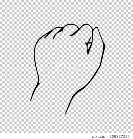 Rock, paper, scissors line drawing_Rock - Stock Illustration [109287235 ...