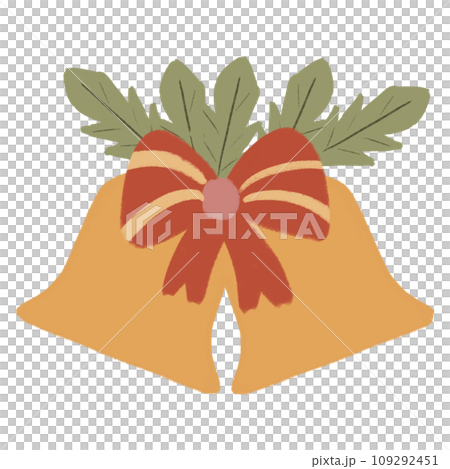 Golden bells parsley leaves and a cute red...のイラスト素材 [109292451] - PIXTA