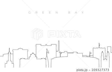 Outline Green Bay skyline. のイラスト素材 [109327373] - PIXTA