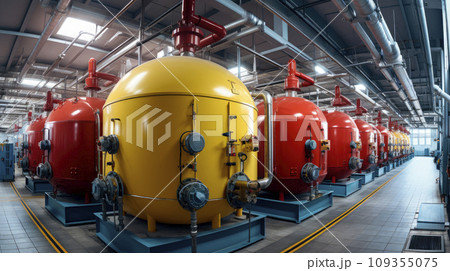 Gas boilers in modern boiler roomのイラスト素材 [109355075] - PIXTA